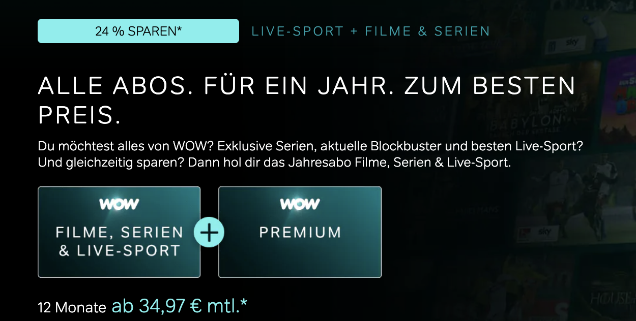 WOW Komplett Angebot | Filme, Serien & Live-Sport | -24% Rabatt - wow ...